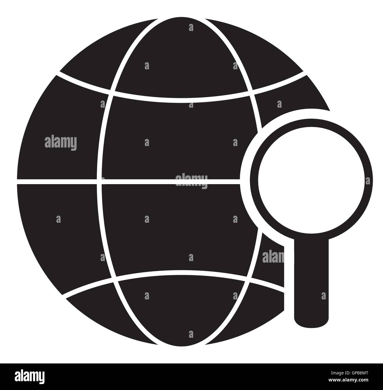 earth globe diagram and magnifying glass icon Stock Vector Image & Art ...
