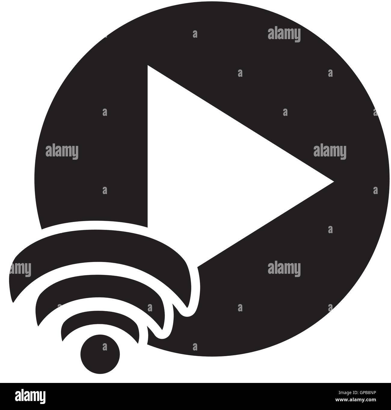 play button and wifi signal icon Stock Vector Image & Art - Alamy