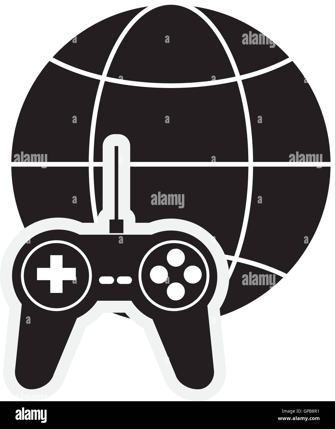 earth globe diagram and game controller icon Stock Vector Image & Art ...
