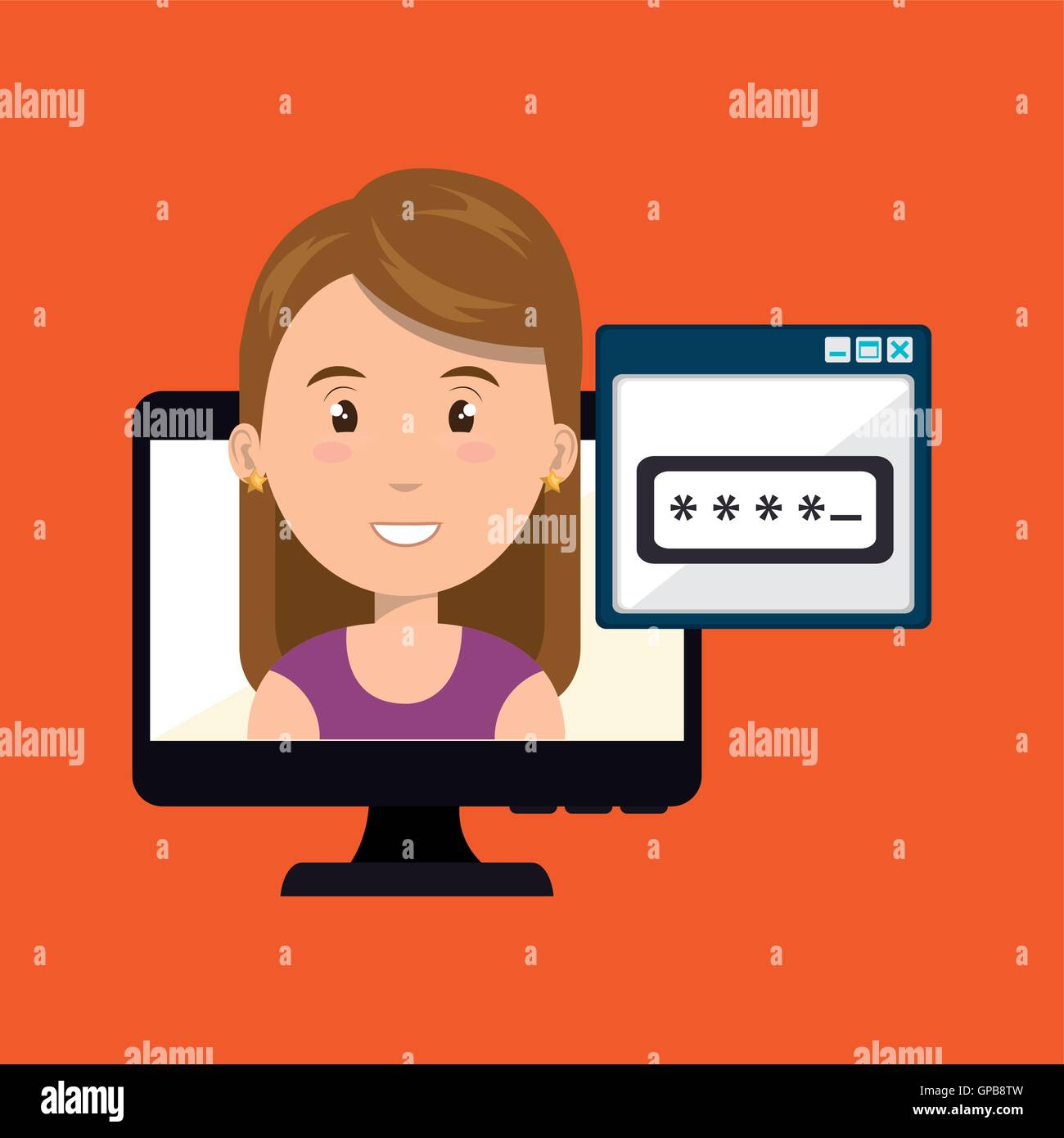 woman pc virus design Stock Vector Image & Art - Alamy