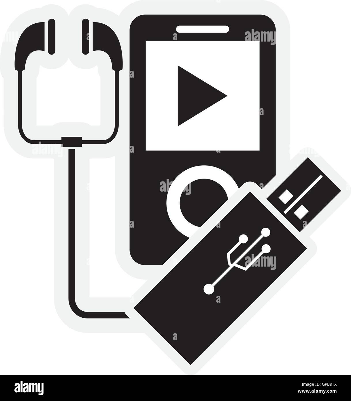 mp3 player and usb drive icon Stock Vector Image & Art - Alamy