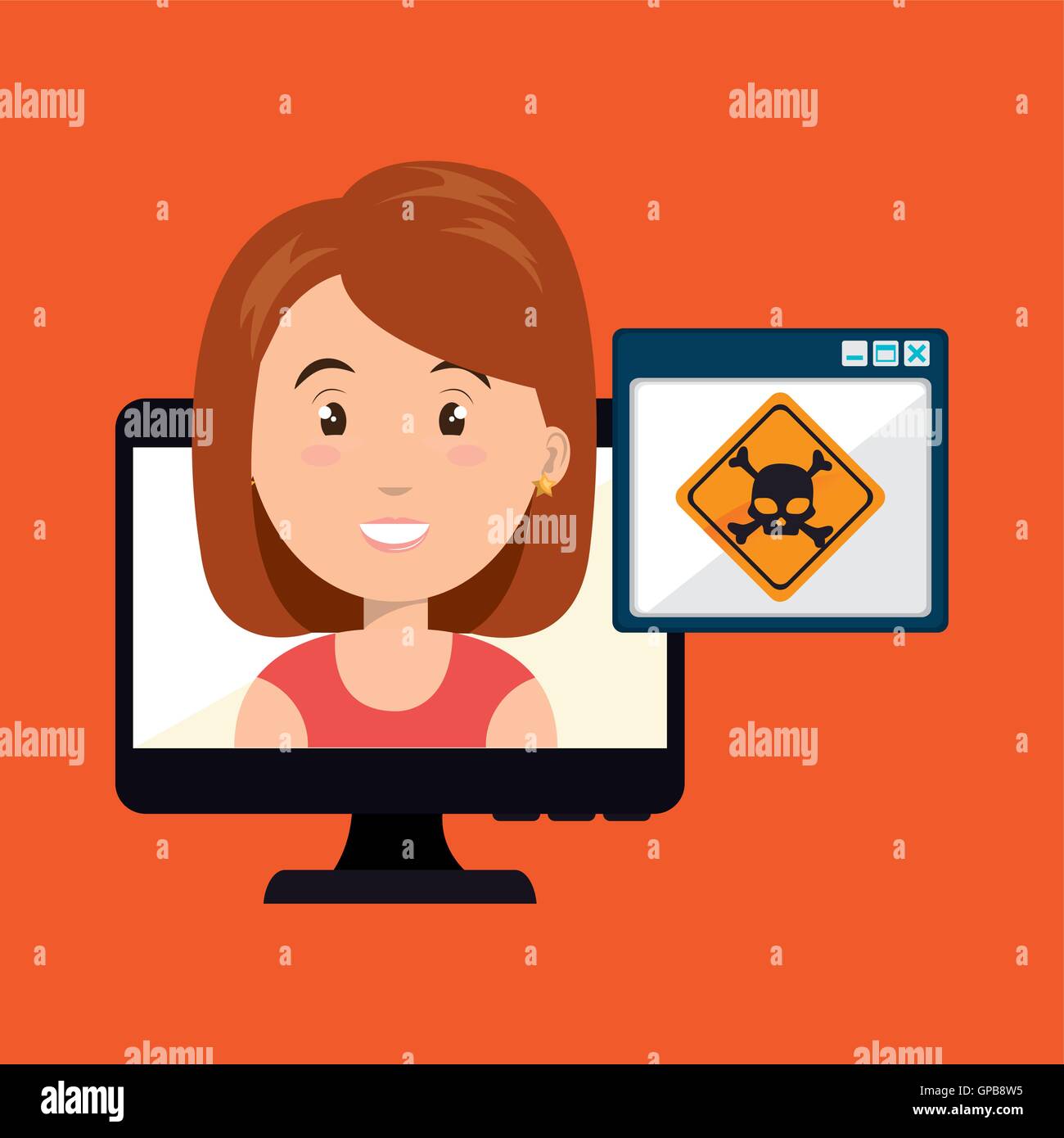 woman pc virus design Stock Vector Image & Art - Alamy