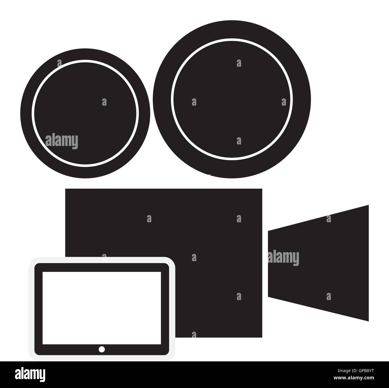 film projector and laptop icon Stock Vector Image & Art - Alamy