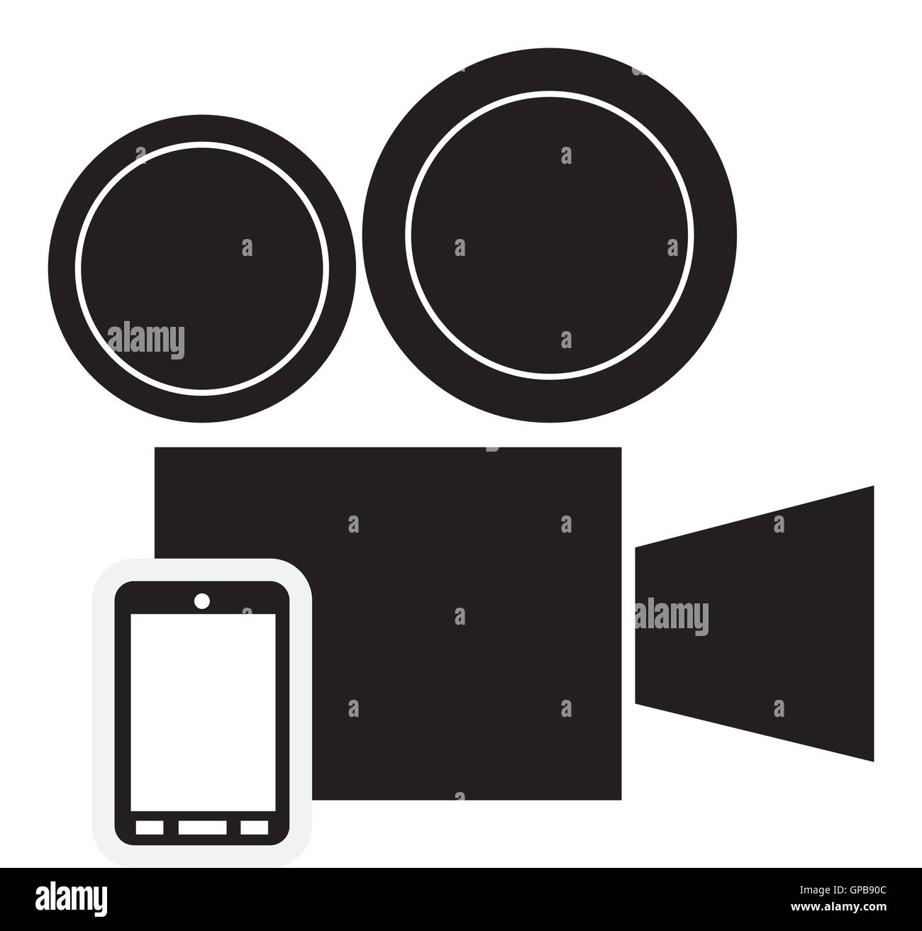 film projector and cellphone icon Stock Vector Image & Art - Alamy