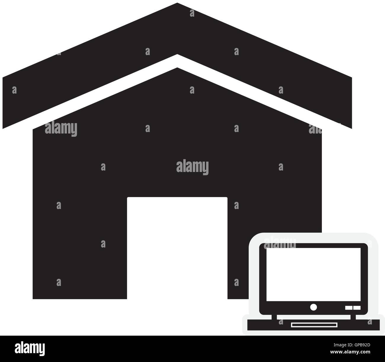 house and laptop icon Stock Vector Image & Art - Alamy