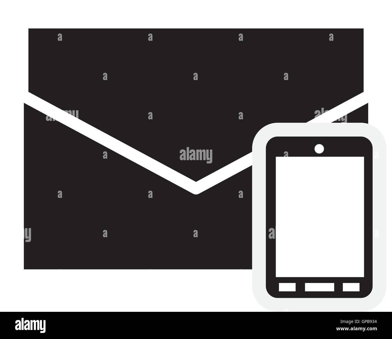 envelope and cellphone icon Stock Vector Image & Art - Alamy