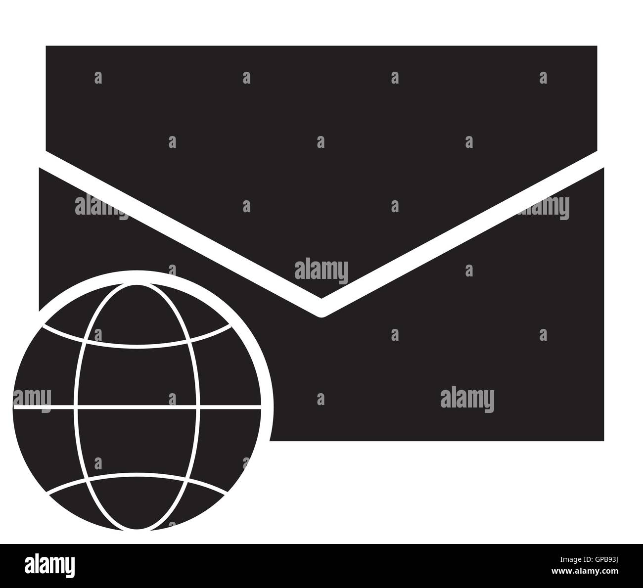 earth globe diagram and envelope icon Stock Vector Image & Art - Alamy