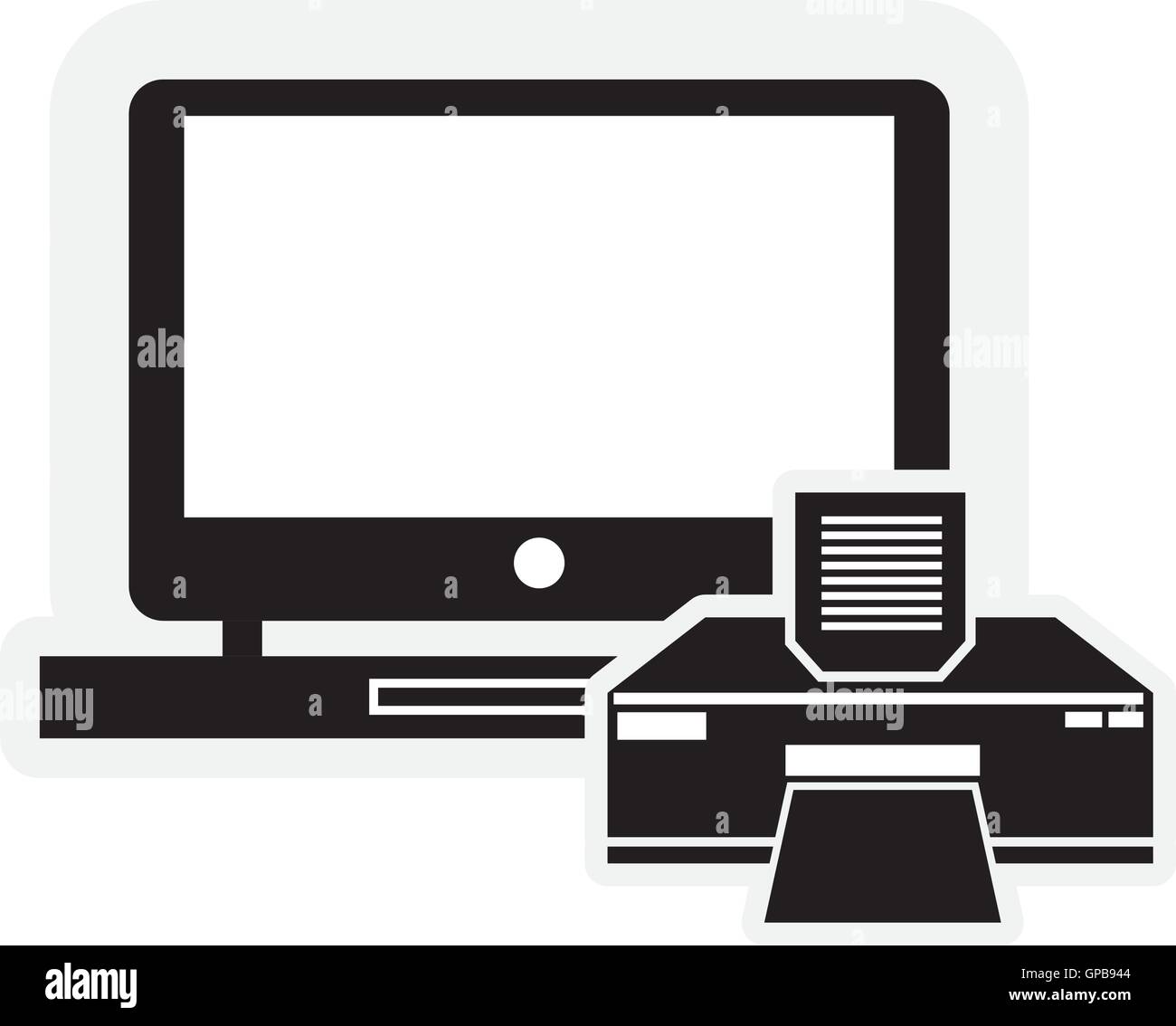 laptop and printer icon Stock Vector Image & Art - Alamy