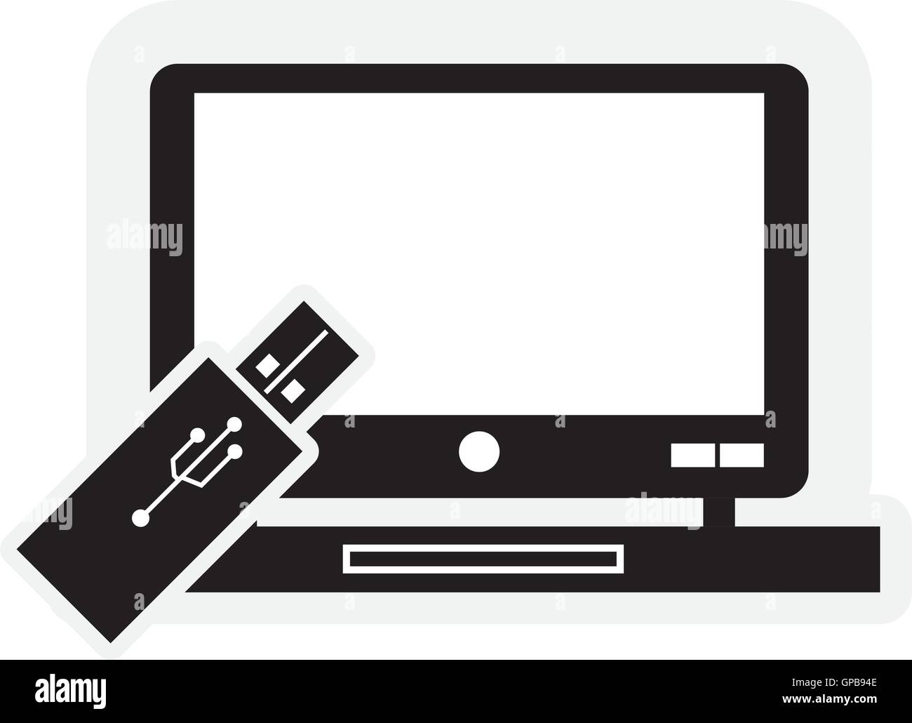 laptop and usb drive icon Stock Vector Image & Art - Alamy