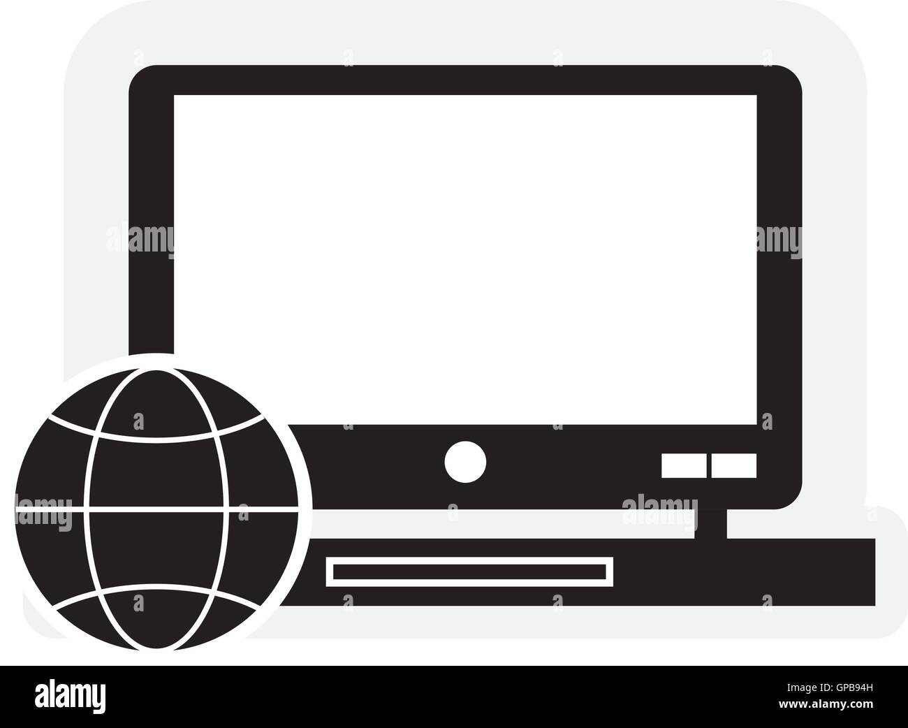 earth globe diagram and laptop icon Stock Vector Image & Art - Alamy