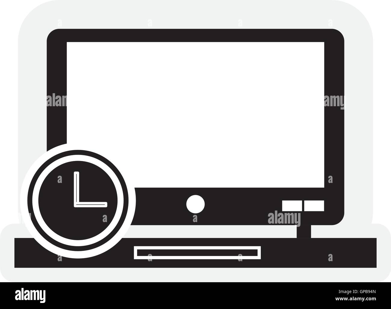 laptop and clock icon Stock Vector Image & Art - Alamy