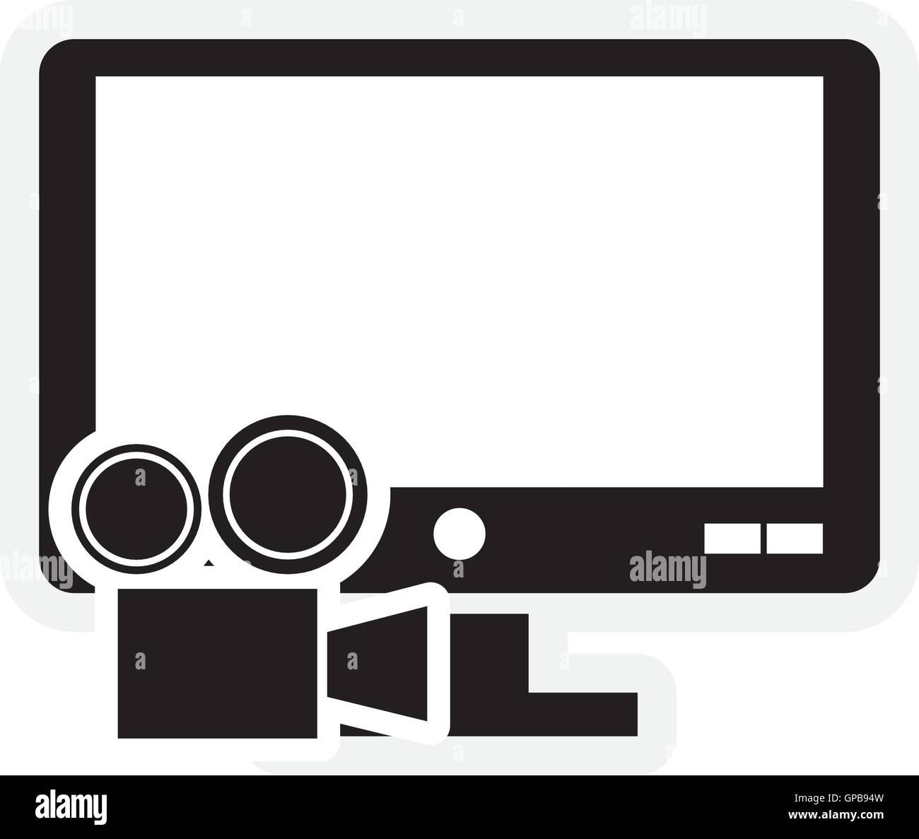 computer monitor and film projector icon Stock Vector Image & Art - Alamy