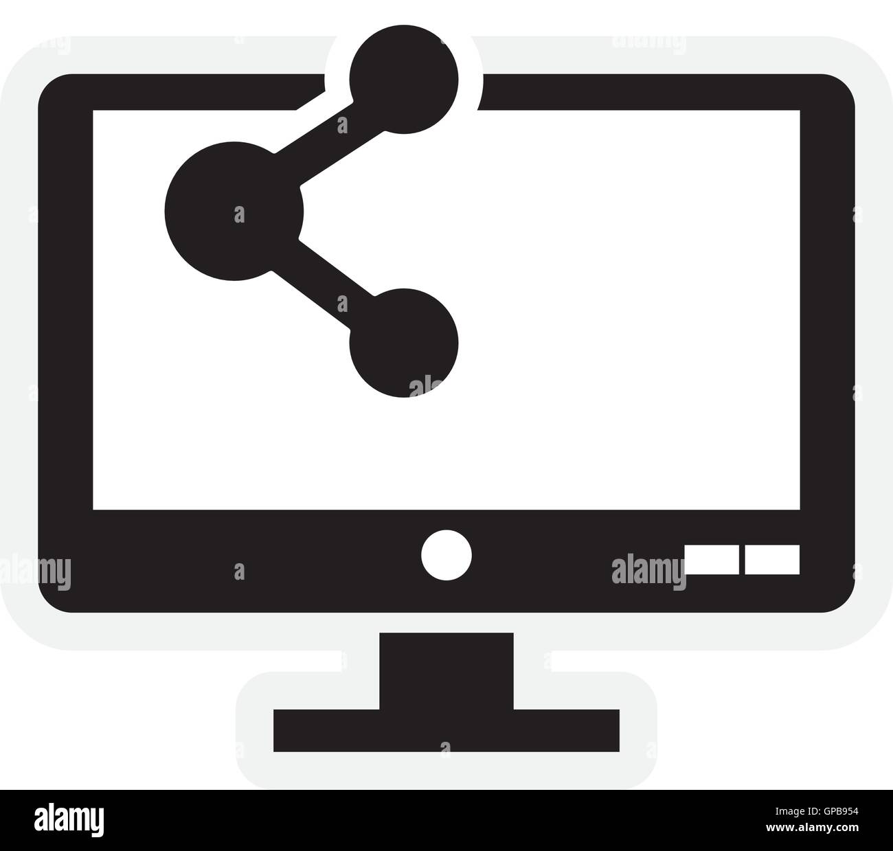 computer monitor and connection icon Stock Vector Image & Art - Alamy