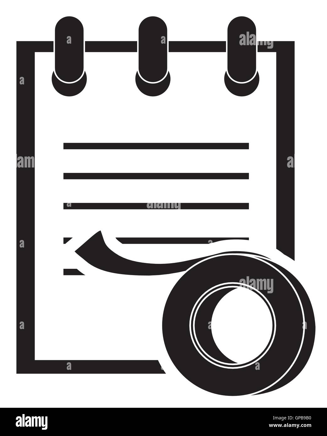 notepad and tape roll icon Stock Vector Image & Art - Alamy
