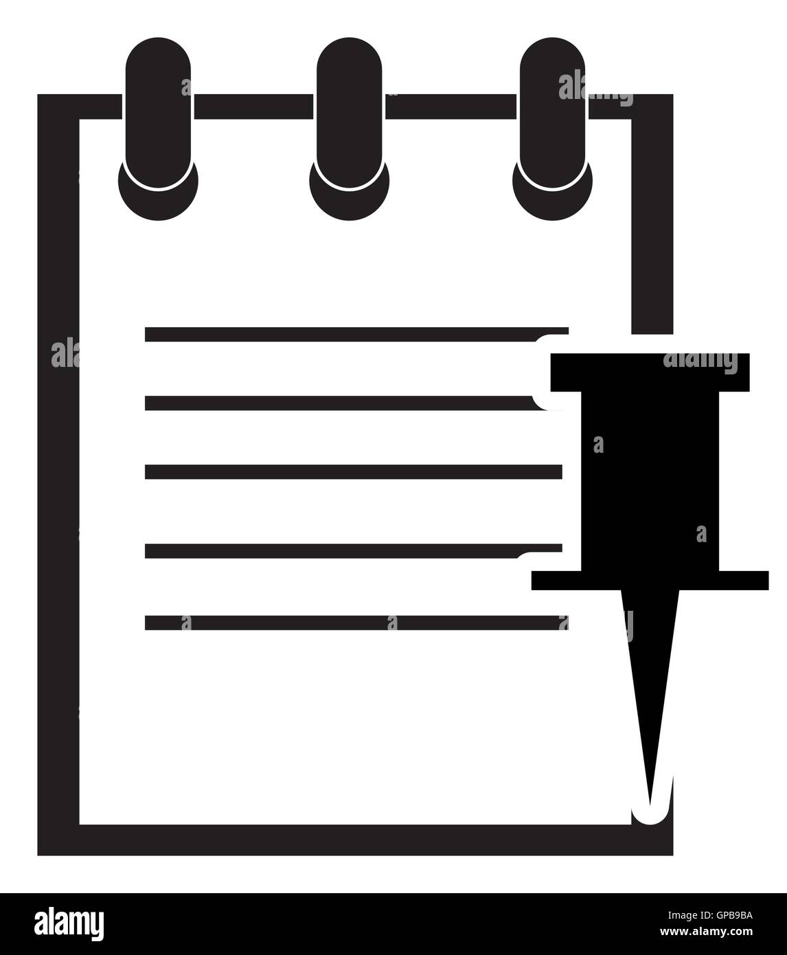 notepad and push pin icon Stock Vector Image & Art - Alamy