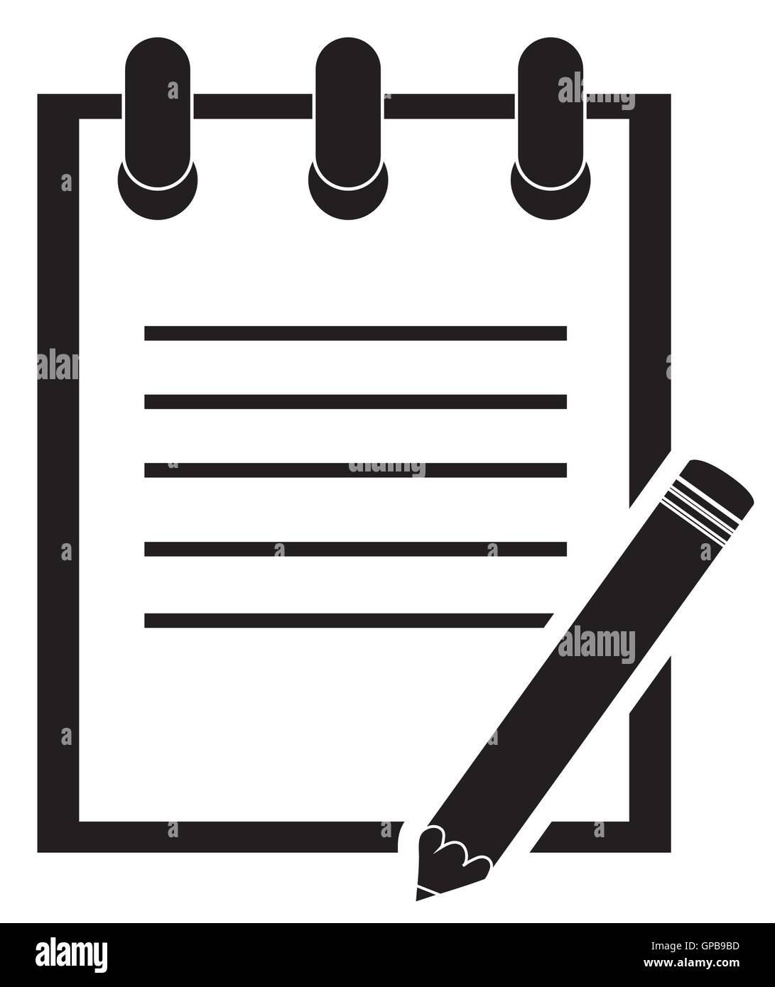 notepad and pencil icon Stock Vector Image & Art - Alamy
