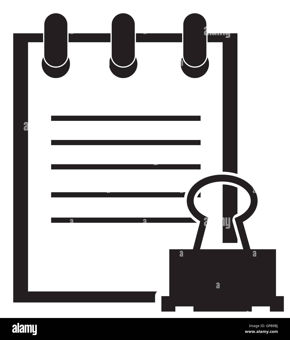 notepad and clerical pin icon Stock Vector Image & Art - Alamy