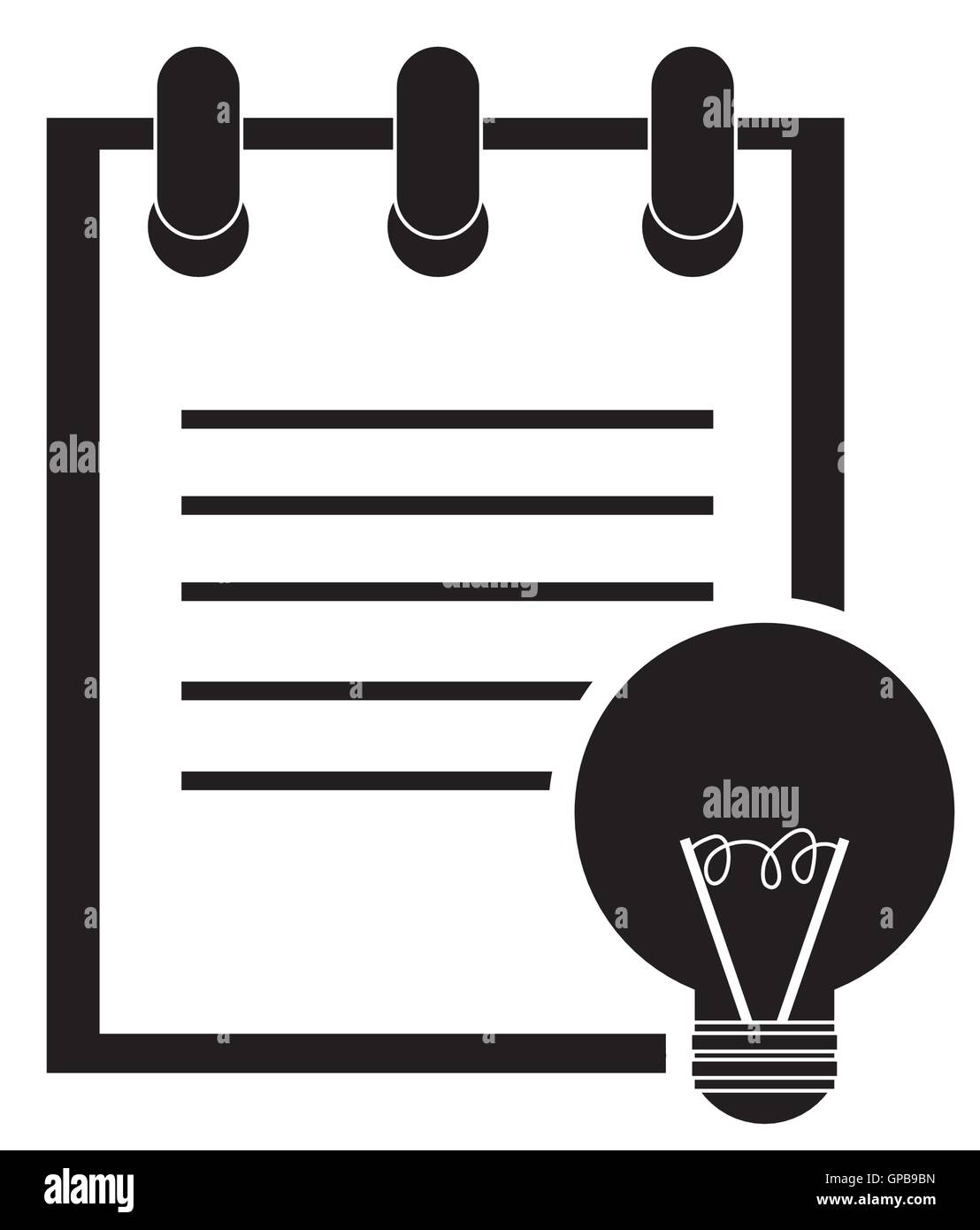 notepad and regular lightbulb icon Stock Vector Image & Art - Alamy