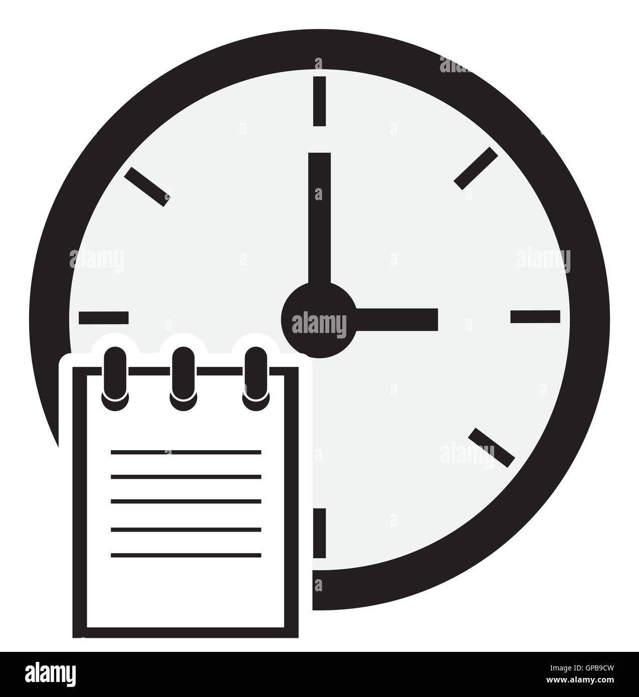 clock and notepad icon Stock Vector Image & Art - Alamy