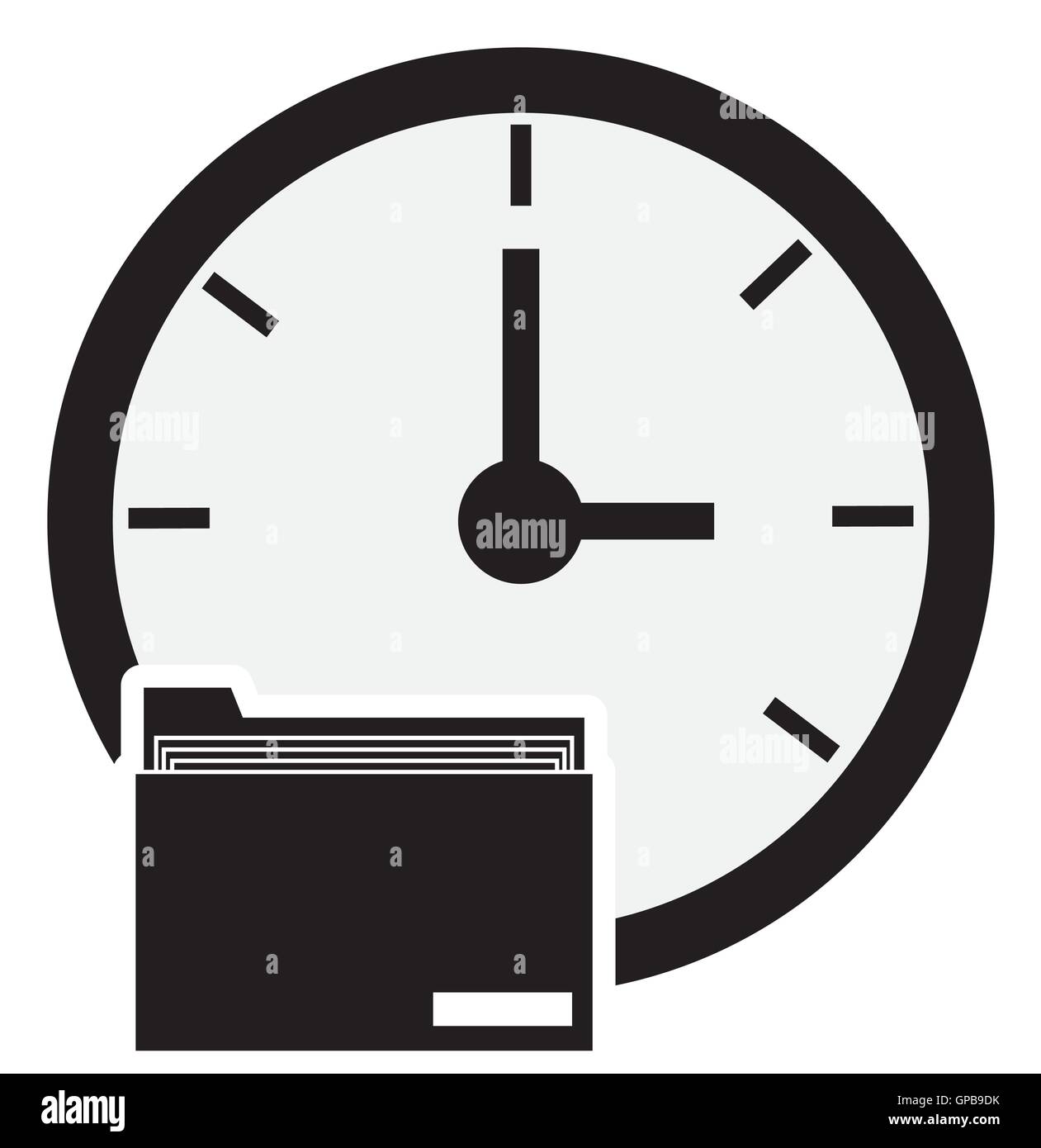 clock and file folder icon Stock Vector Image & Art - Alamy