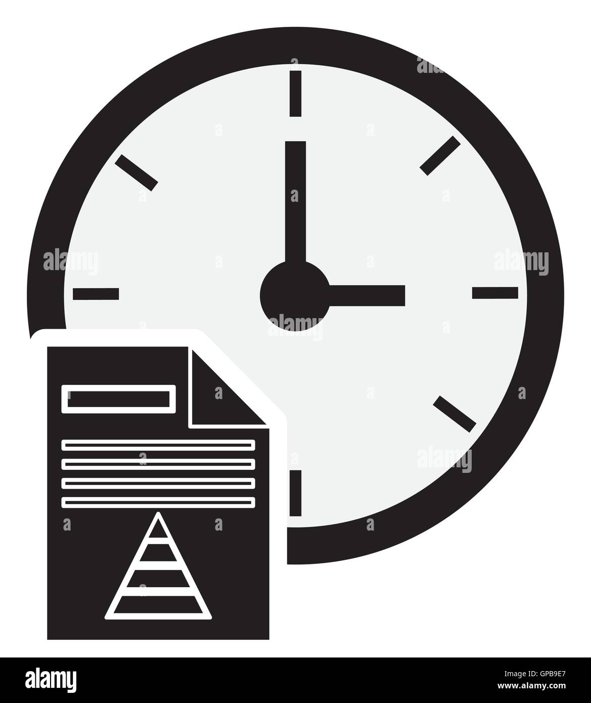 clock and graph chart icon Stock Vector Image & Art - Alamy