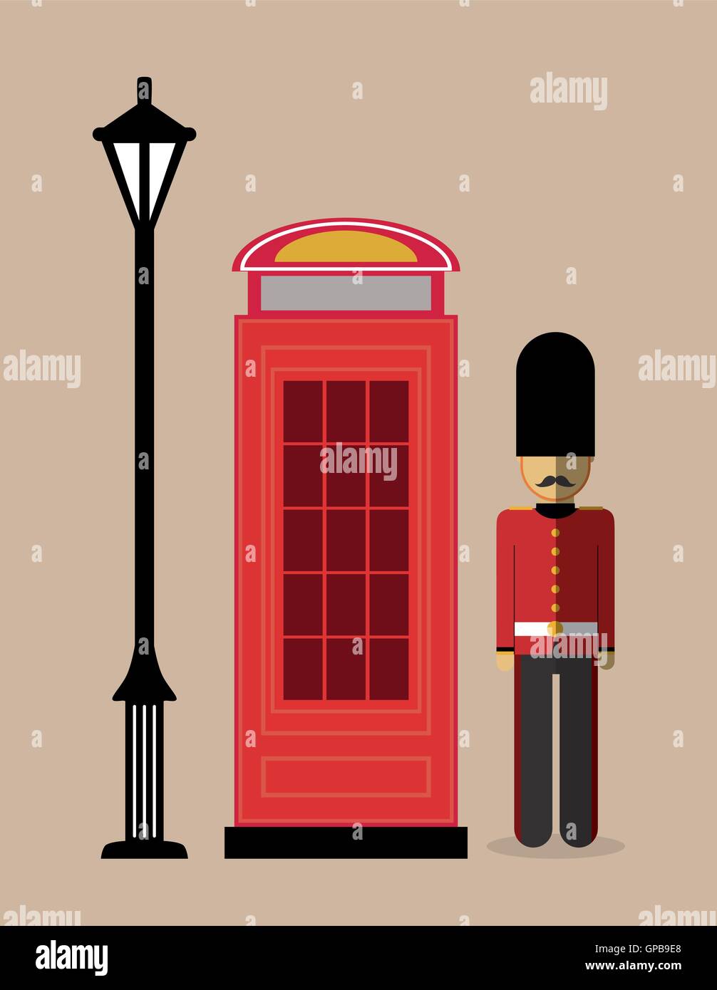 telephone lamp soldier london england design Stock Vector Image & Art ...