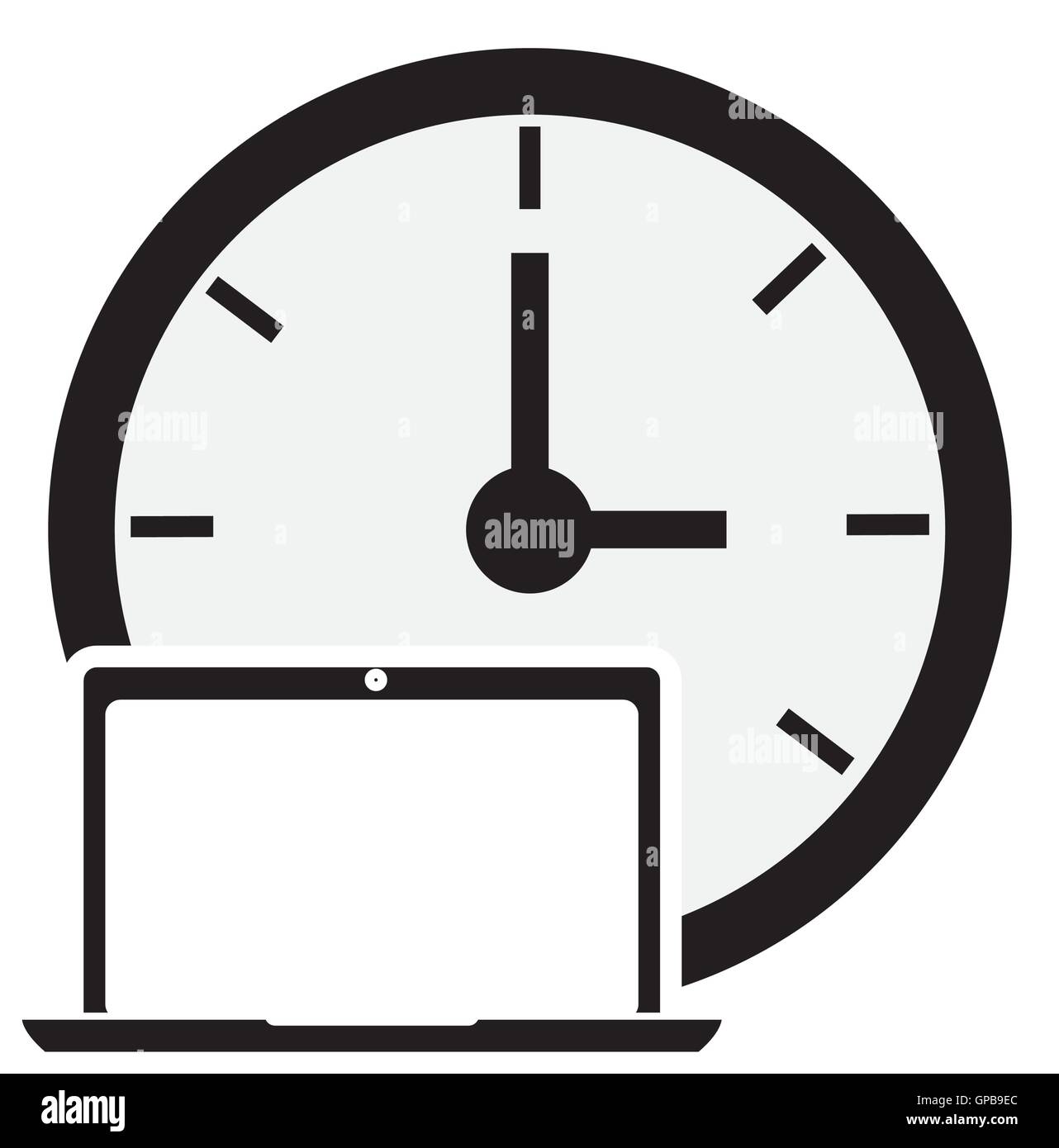 laptop and clock icon Stock Vector Image & Art - Alamy