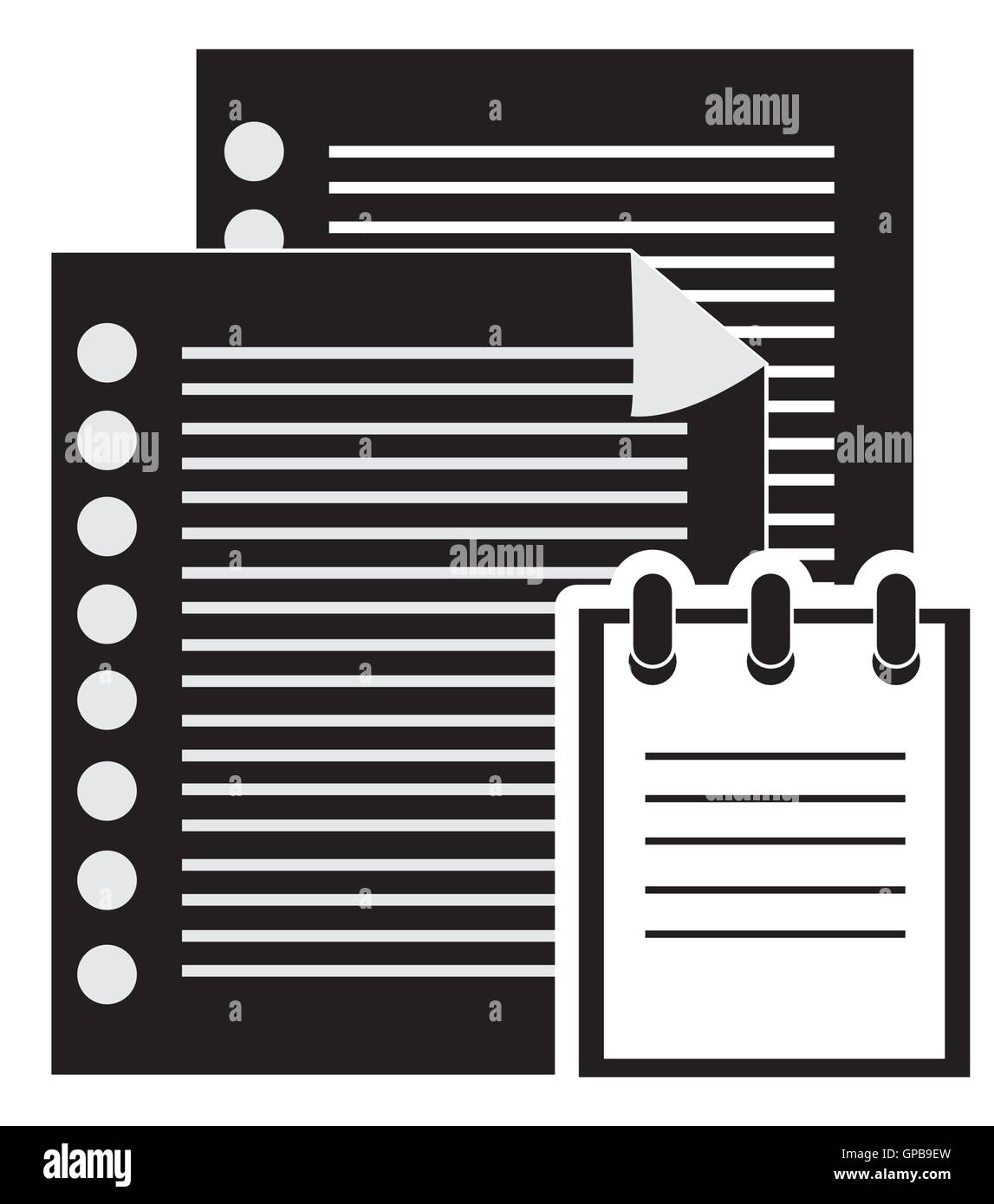 notepad and documents icon Stock Vector Image & Art - Alamy