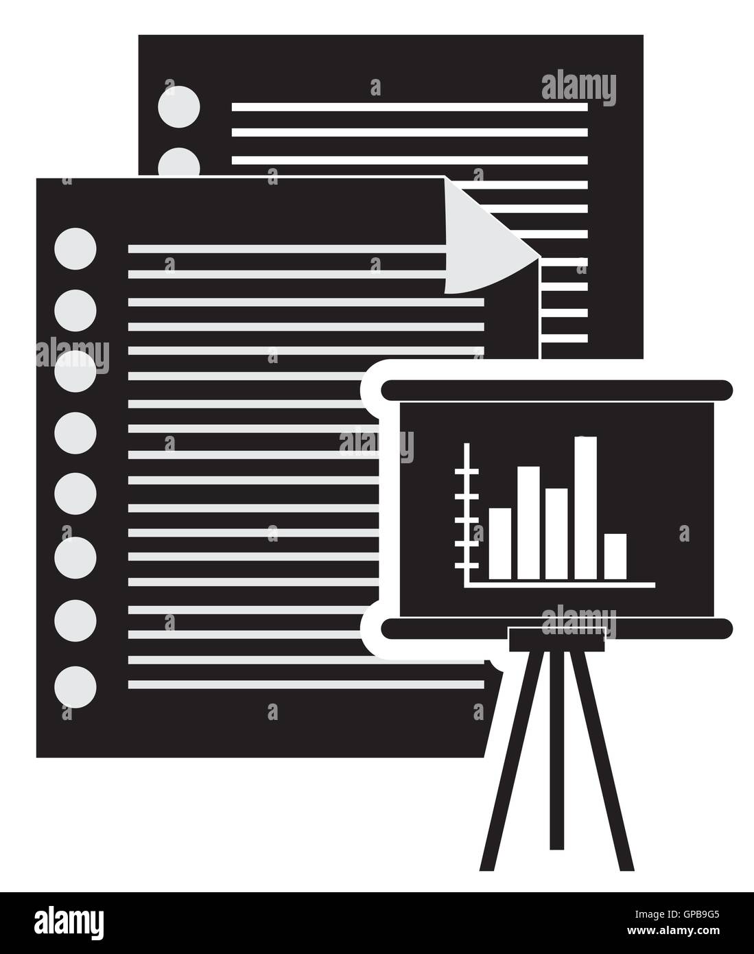 documents and graph chart icon Stock Vector Image & Art - Alamy