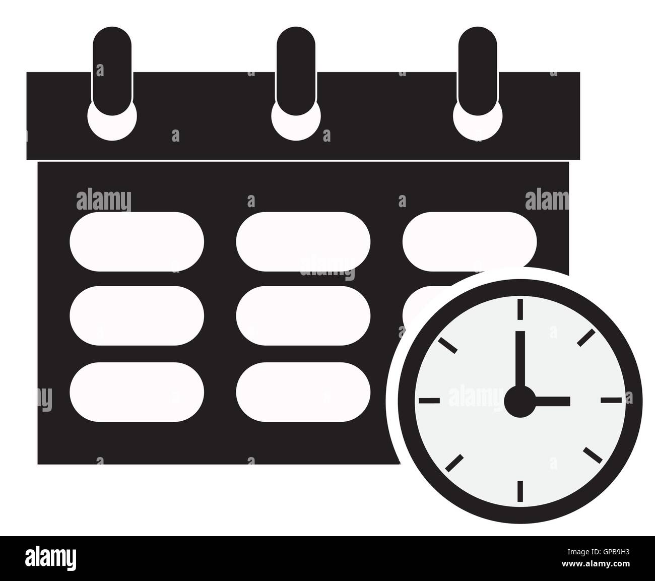 calendar and clock icon Stock Vector Image & Art - Alamy