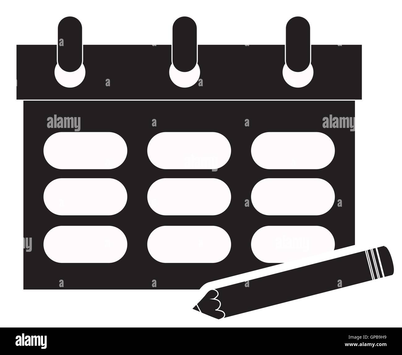 calendar and pencil icon Stock Vector Image & Art - Alamy