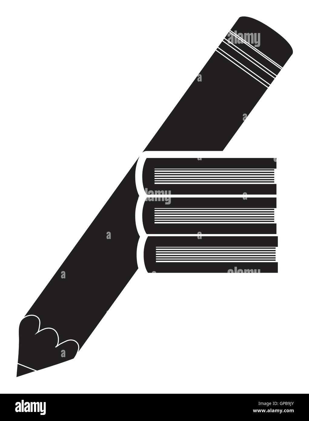 pencil and book stack icon Stock Vector Image & Art - Alamy
