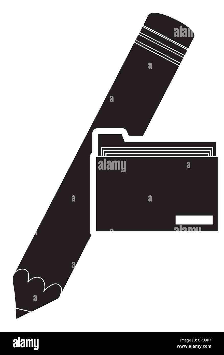 pencil and file folder icon Stock Vector Image & Art - Alamy