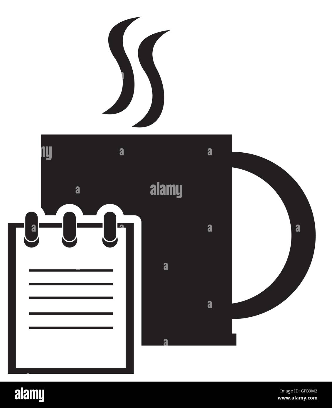 Notepad cup tea on Stock Vector Images - Alamy