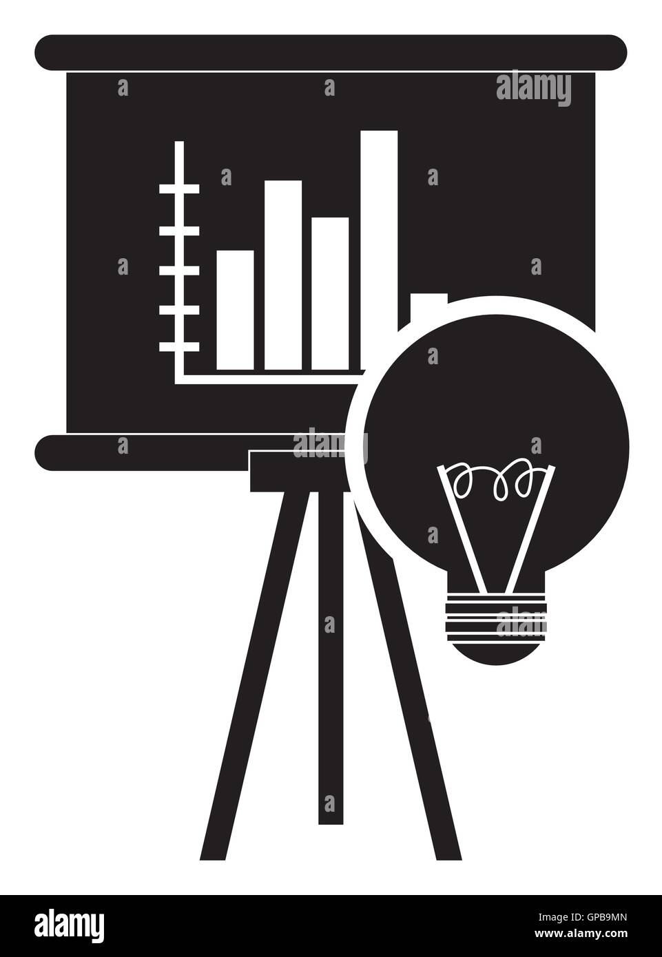 graph chart and regular lightbulb icon Stock Vector Image & Art - Alamy