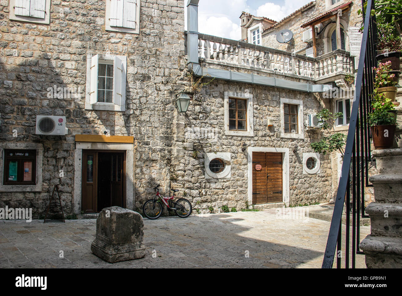 Old Town of Budva, Montenegro - A typical town square Stock Photo - Alamy