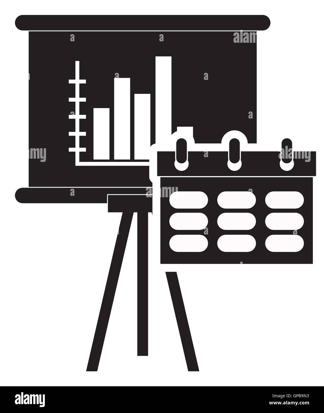 calendar and graph chart icon Stock Vector Image & Art - Alamy