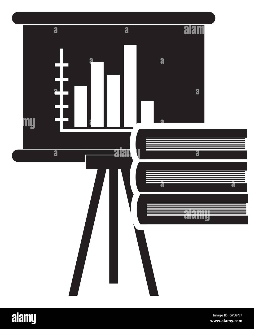 graph chart and book stack icon Stock Vector Image & Art - Alamy