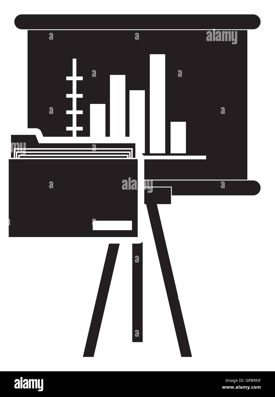 graph chart and file folder icon Stock Vector Image & Art - Alamy