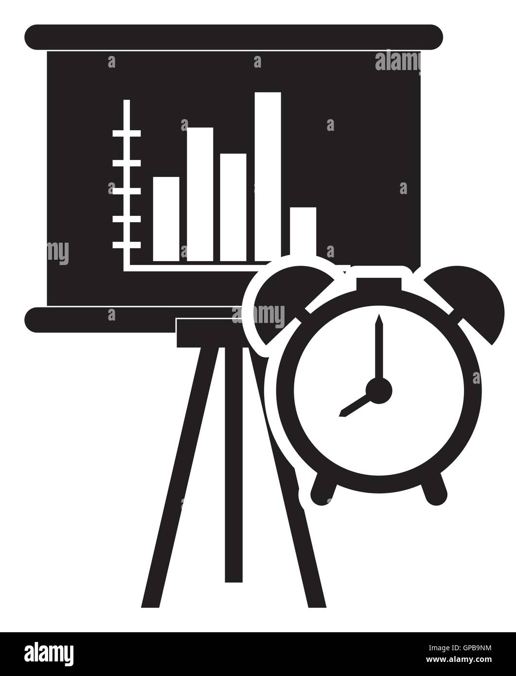 graph chart and file clock icon Stock Vector Image & Art - Alamy