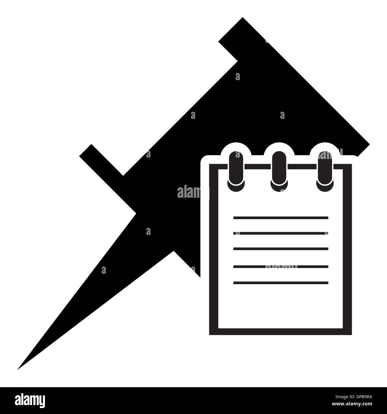 Pin and notepad icon Stock Vector Image & Art - Alamy