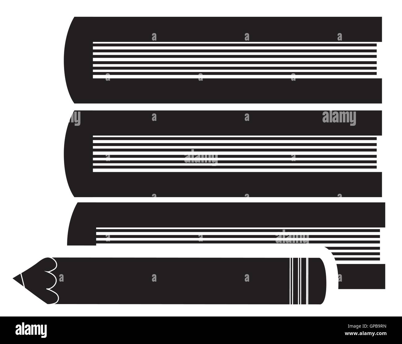 Books and pencil icon Stock Vector Image & Art - Alamy