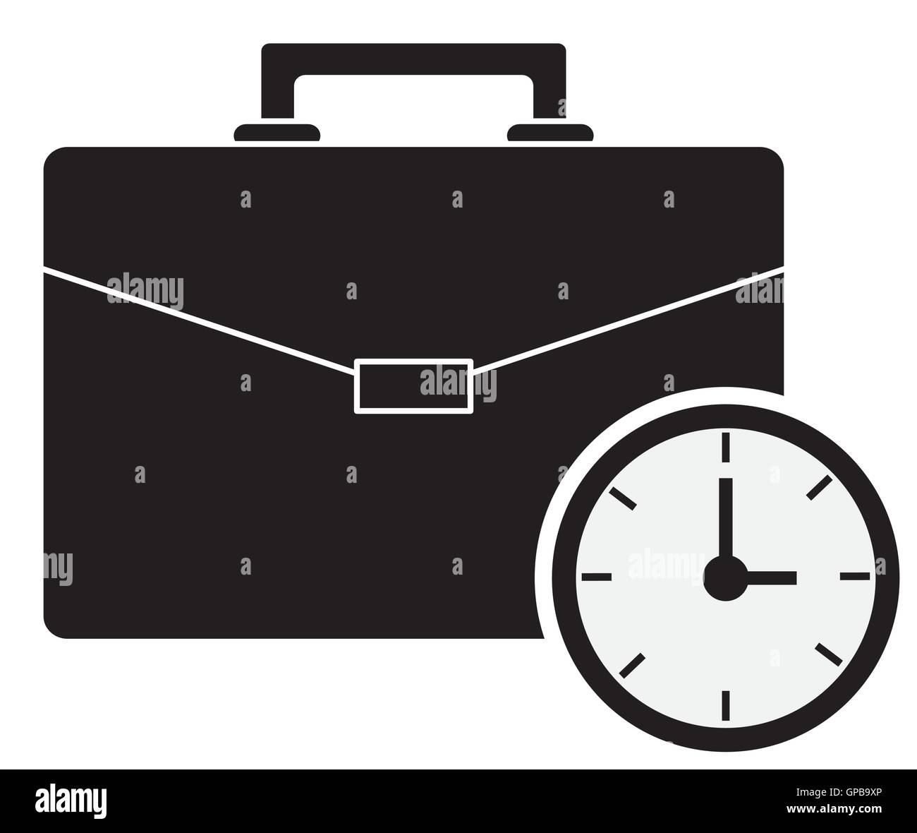briefcase and clock icon Stock Vector Image & Art - Alamy