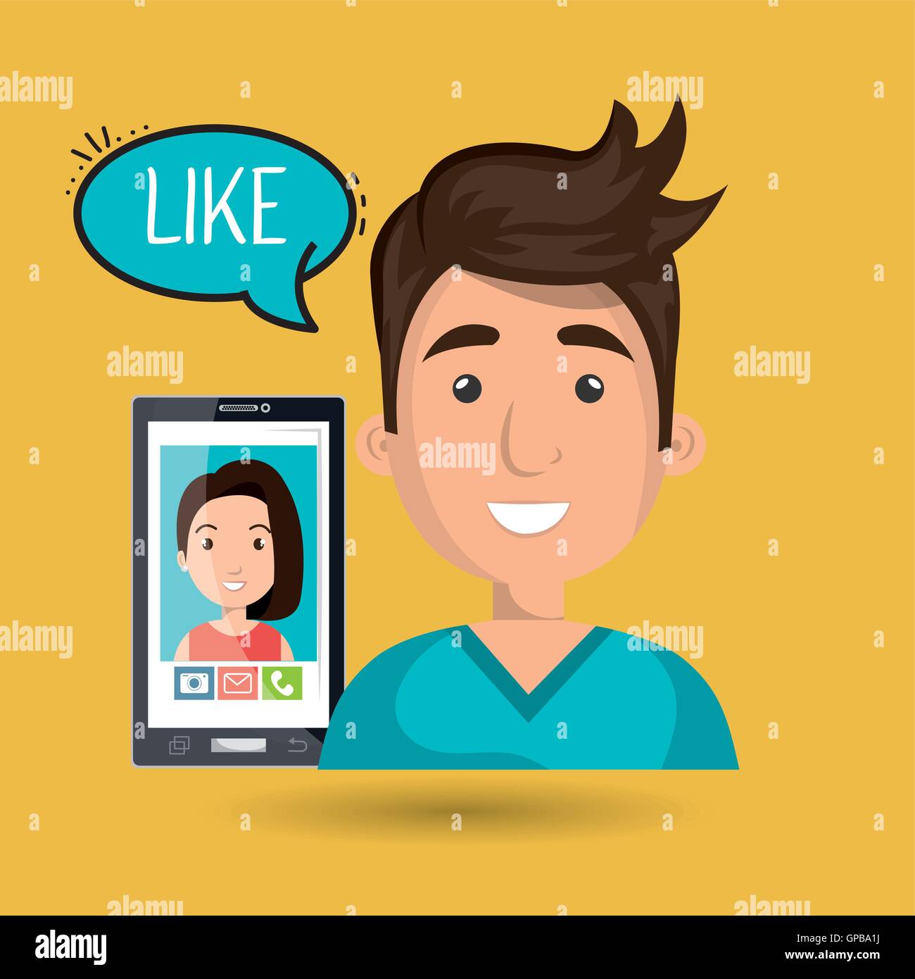man chat message speaker Stock Vector Image & Art - Alamy