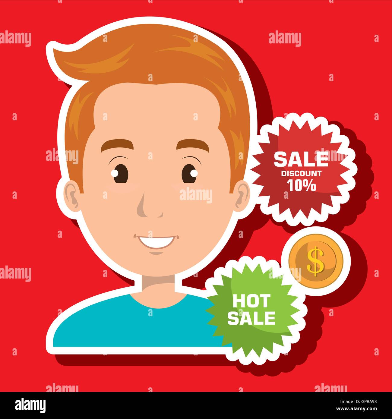 man sale shop online Stock Vector Image & Art - Alamy