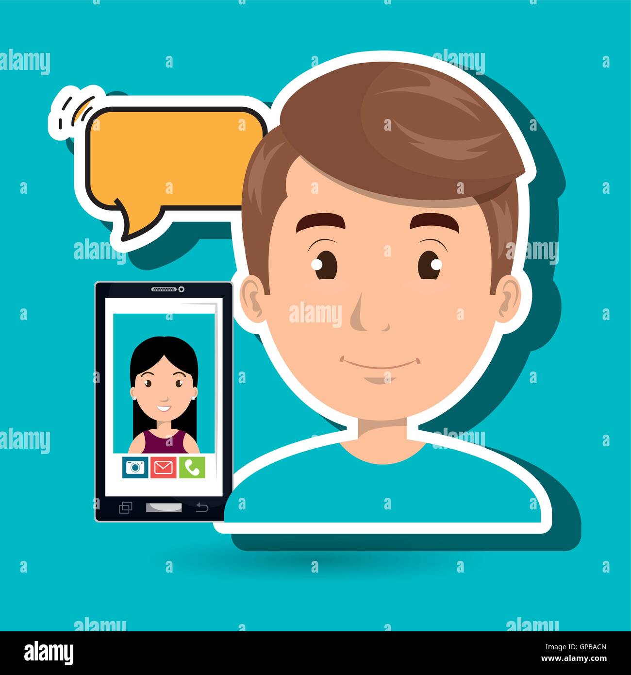 man chat message speaker Stock Vector Image & Art - Alamy