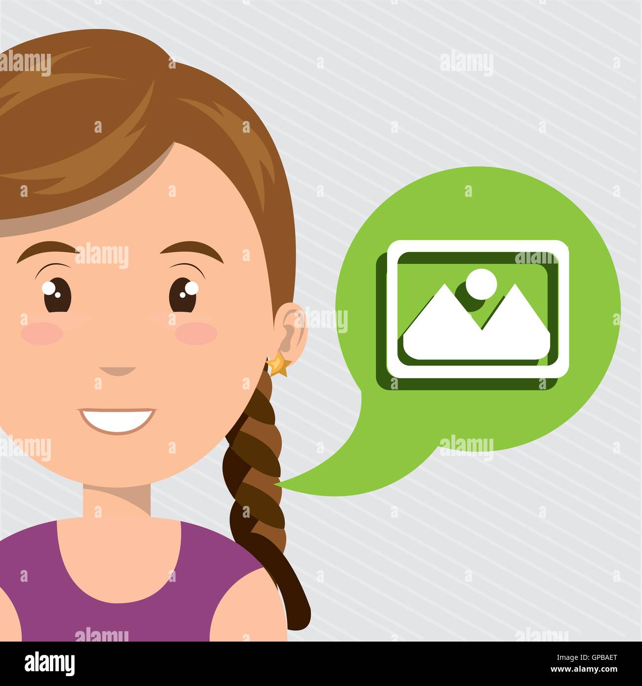 Female photographer editing images Stock Vector Images - Alamy