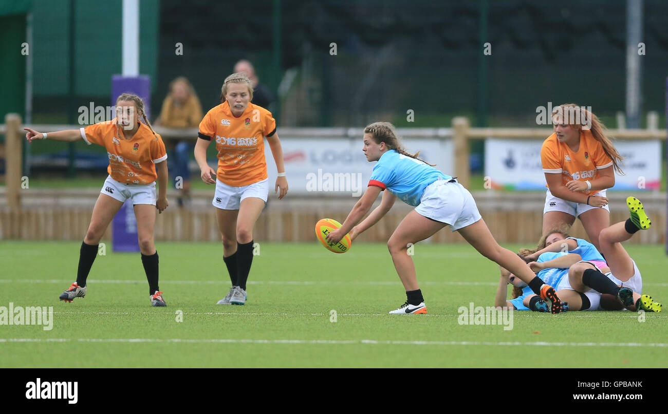 Match action between England South West and England Midlands in the ...