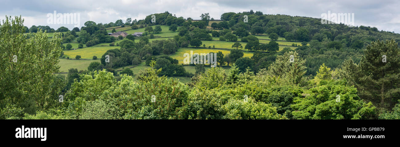 View over fields from Dethick, Derbyshire, England, UK Stock Photo - Alamy