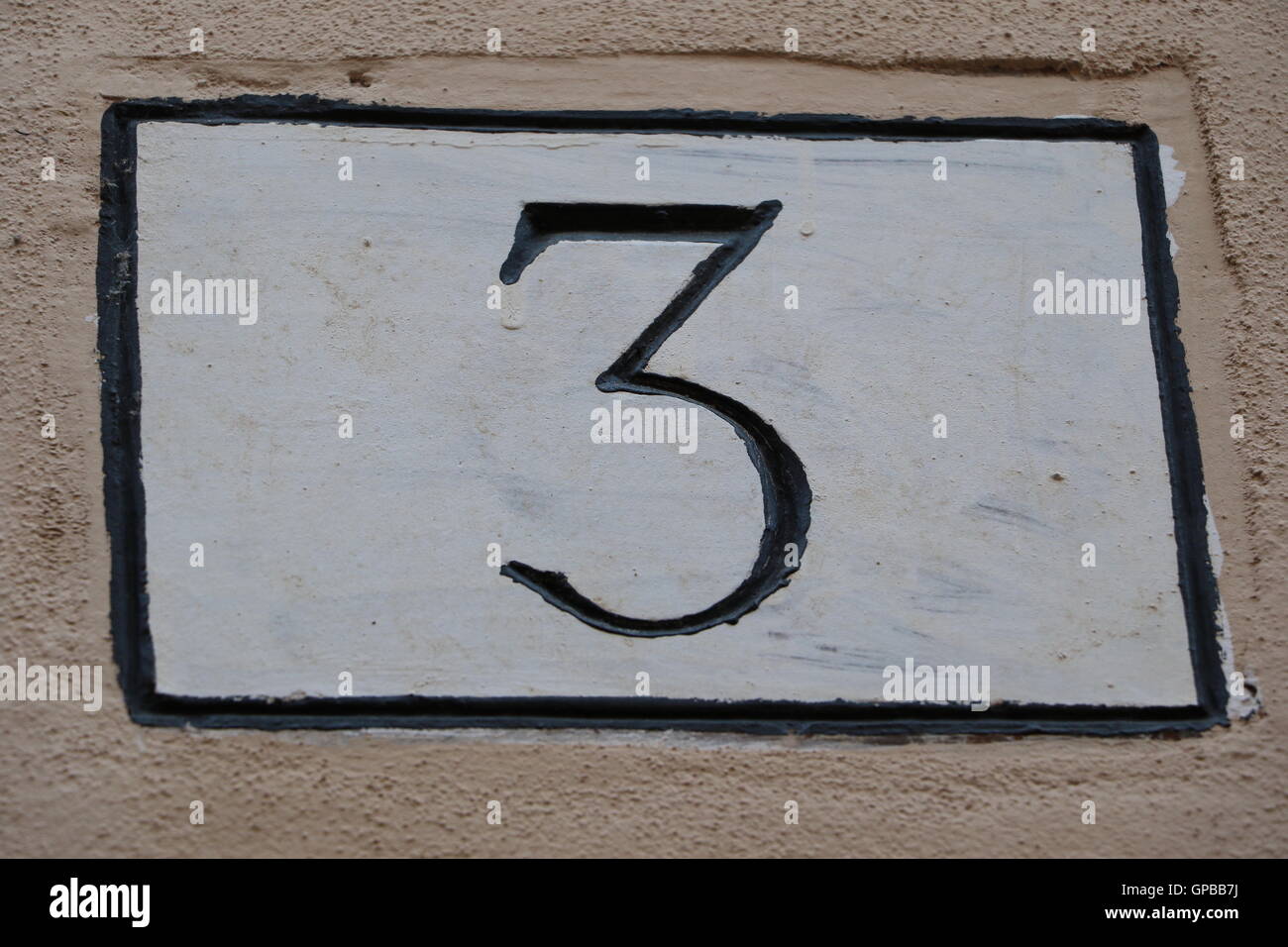 House number 3 in Rome Stock Photo - Alamy